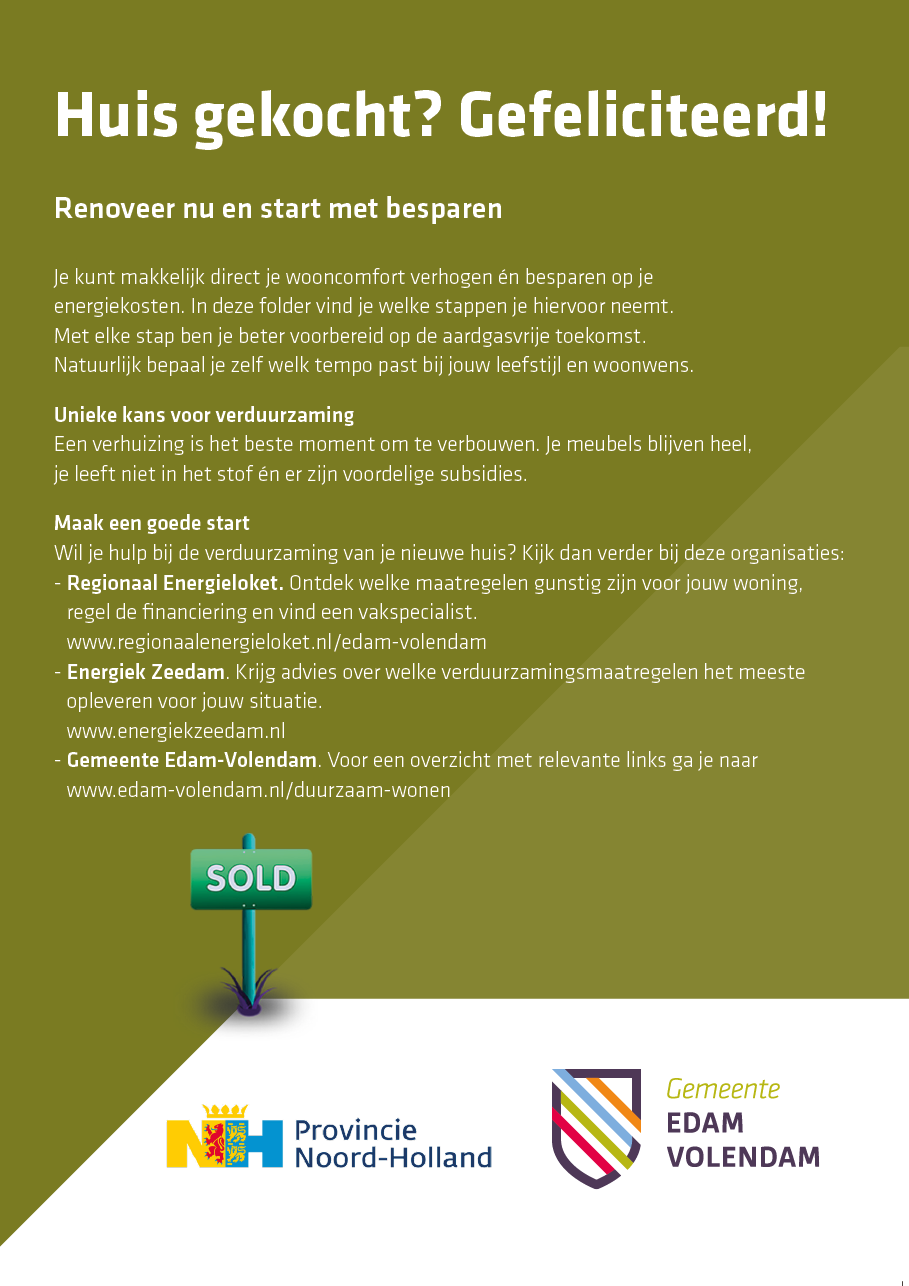 Eenmalige subsidie voor het isoleren van uw woning | Gemeente Edam-Volendam